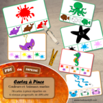 Cartes à pince - Couleurs & Animaux marins - Ludo Sur Le Fil