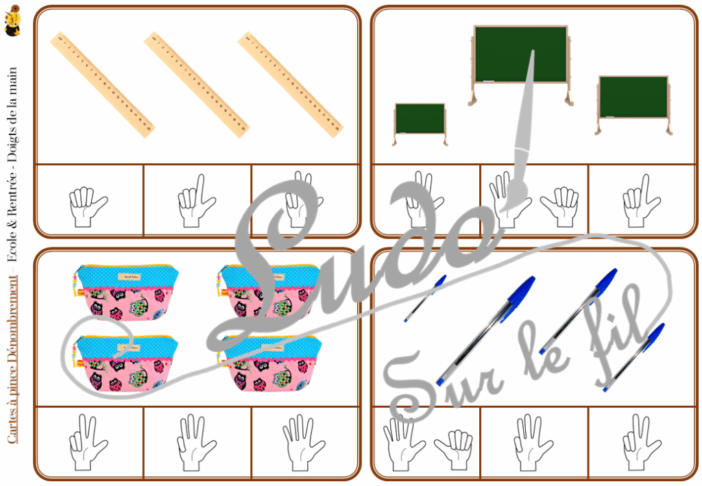Cartes à pince - Dénombrement - Ecole & Rentrée - Ludo Sur Le Fil